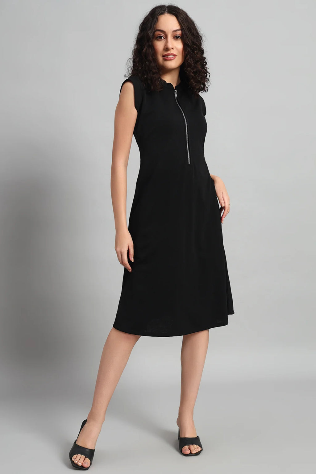Front Zip Dress, Black – Charcoal Threads